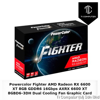 Powercolor Fighter AMD Radeon RX 6600 XT 8GB GDDR6 16Gbps AXRX 6600 XT ...