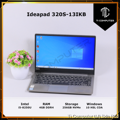 Lenovo Ideapad 320S-13IKB Intel Core i5-8250U 4GB DDR4 RAM 256GB NVMe SSD Refurbished Laptop ...