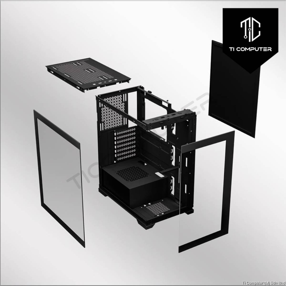 Armaggeddon Aquaron Pro BLACK MATX Gaming PC Casing Transparent Glass ...