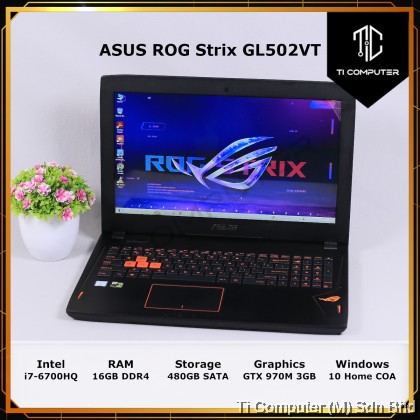 ASUS ROG Strix GL502VT Intel Core i7-6700HQ 16GB DDR4 RAM 480GB SATA ...
