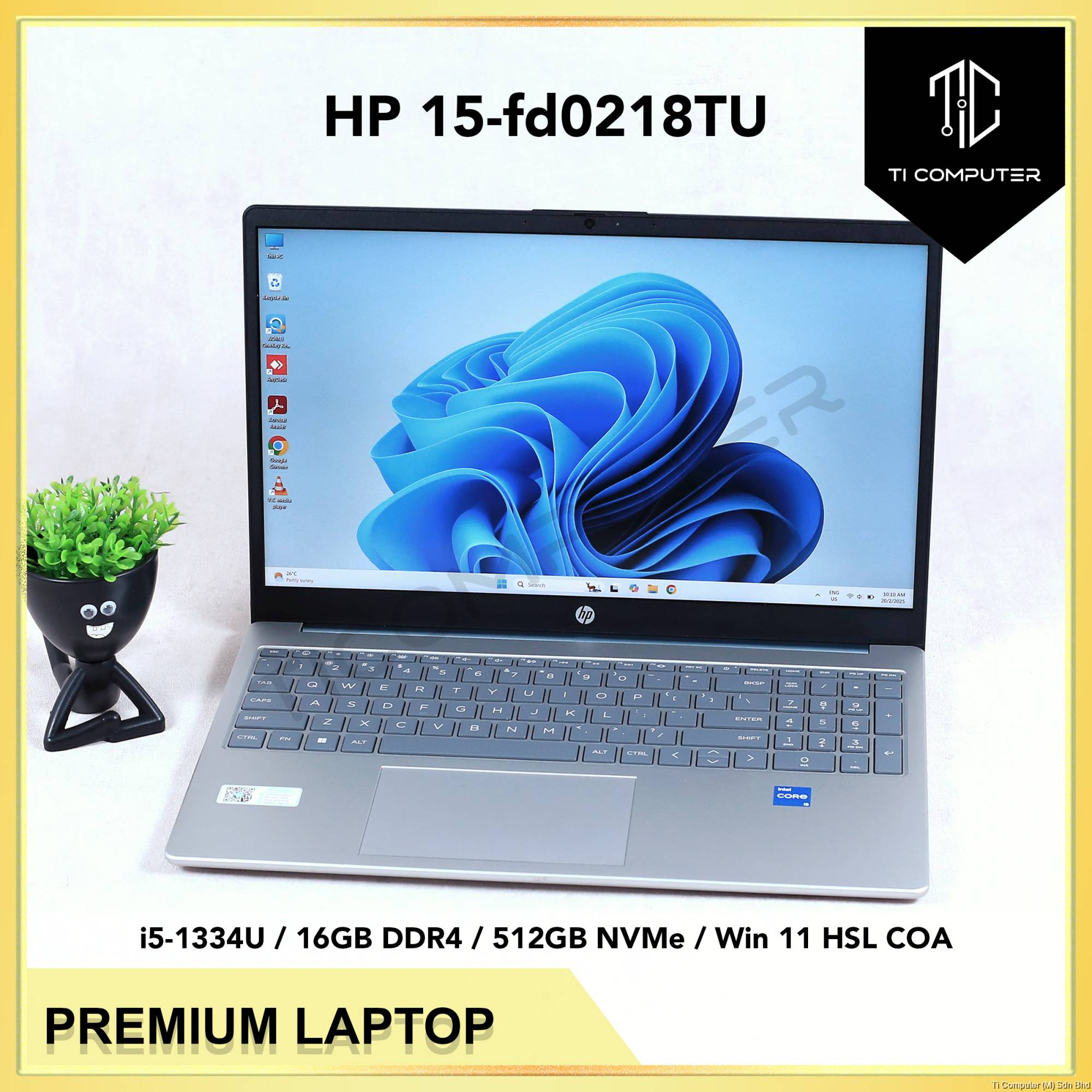 HP Laptop 15-fd0218TU Intel Core i5-1334U 16GB DDR4 RAM 512GB NVMe SSD ...