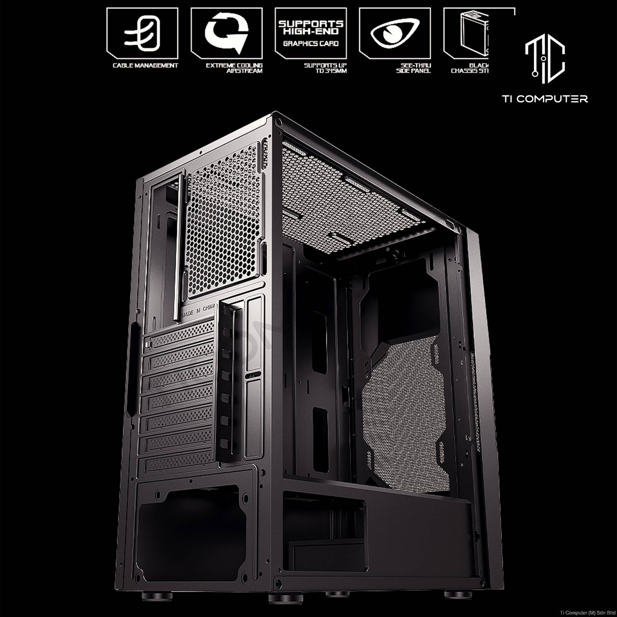 Armaggeddon AERO VII ATX Tempered Glass Side Panel with Removable Front ...