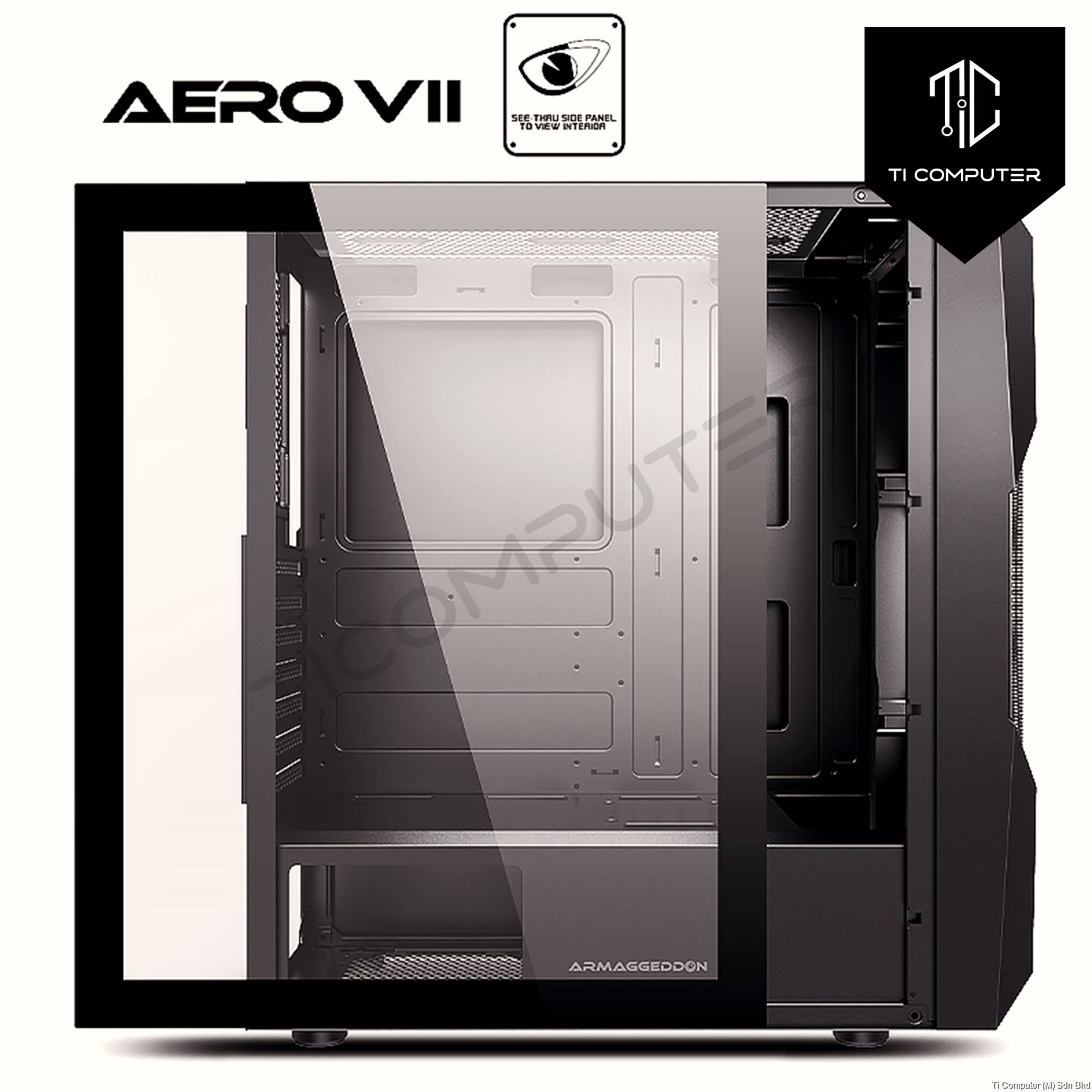 Armaggeddon AERO VII ATX Tempered Glass Side Panel with Removable Front ...