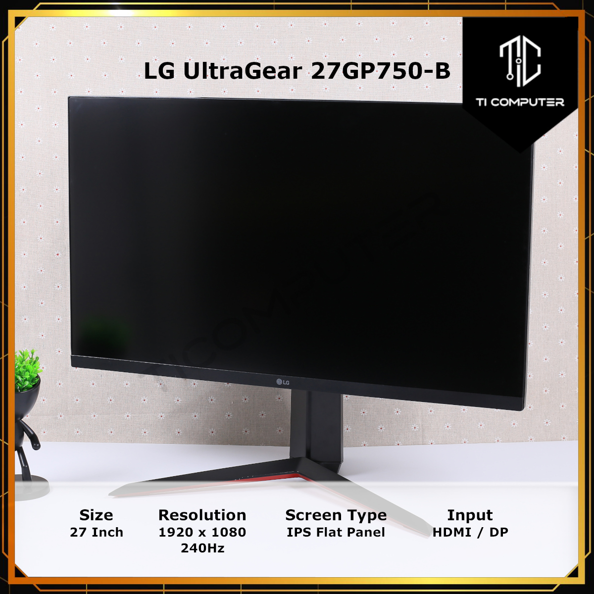 LG UltraGear 27GP750-B 27 inch Widescreen Frameless IPS Panel 1080P FHD ...
