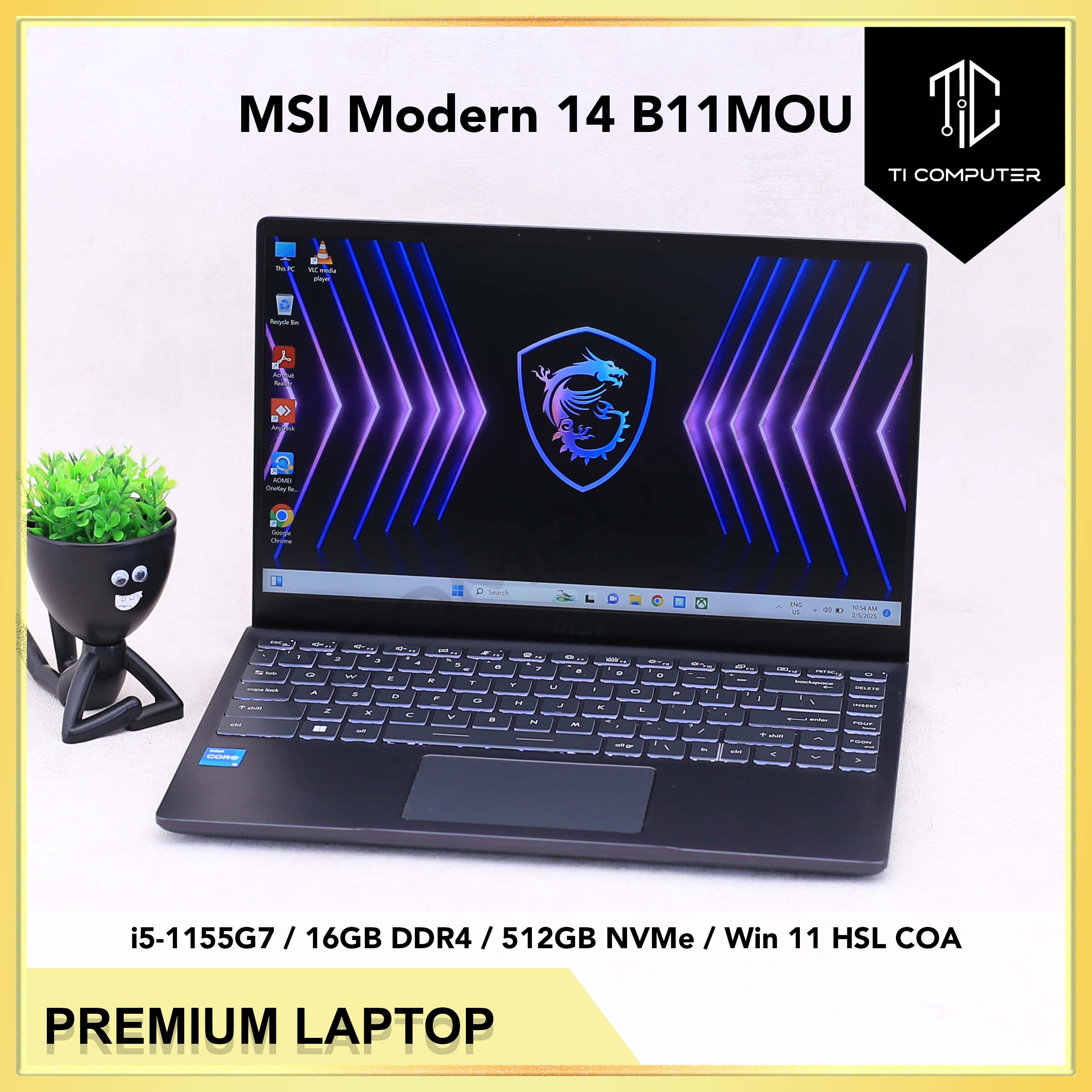 MSI Modern 14 B11MOU Intel Core i5-1155G7 16GB DDR4 RAM 512GB NVMe SSD ...
