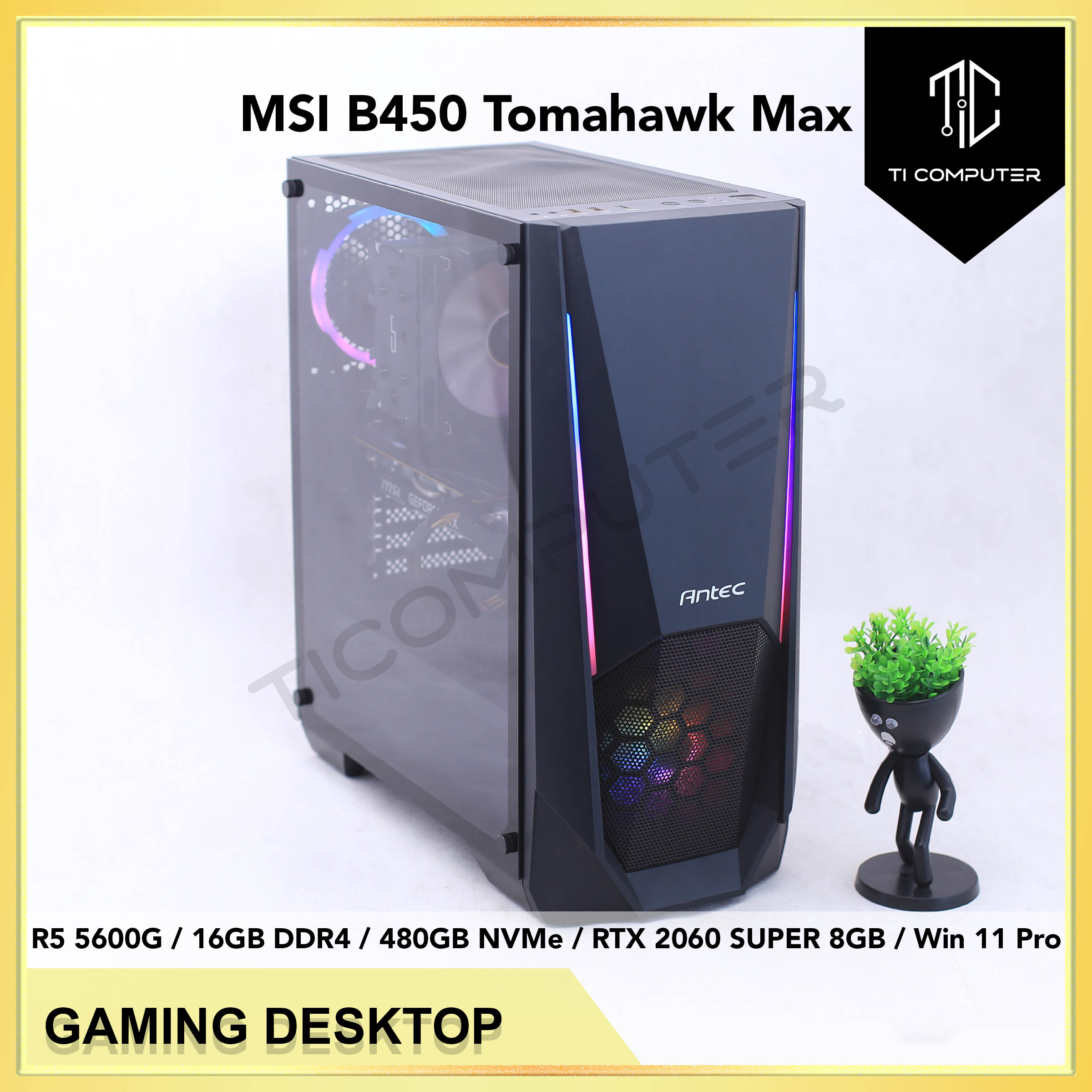 ANTEC NX310 MSI B450 Tomahawk Max Ryzen 5 5600G 16GB RGB RAM 480GB NVMe ...
