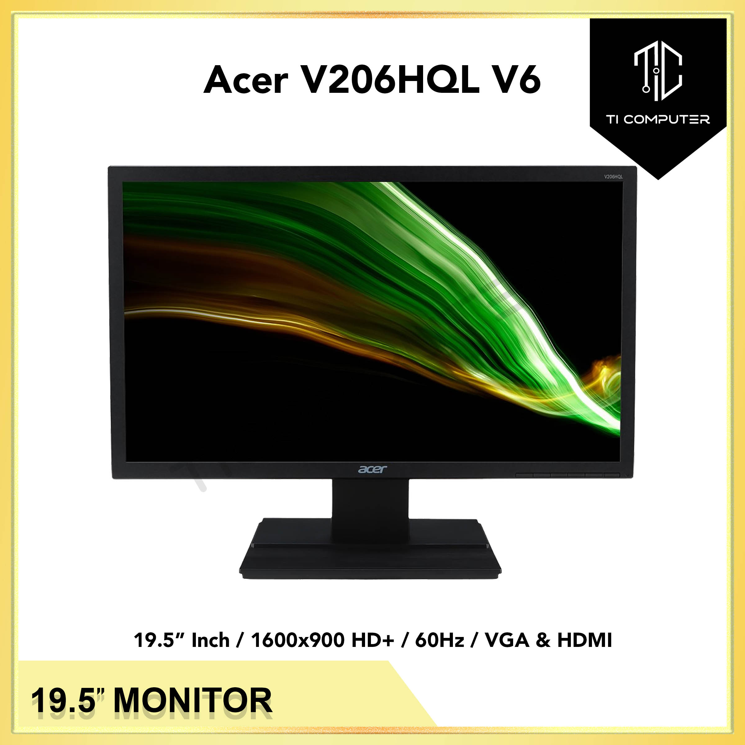 Acer V206HQL V6 Slim Black 19.5 Inch 5ms Widescreen HD LED Backlight ...
