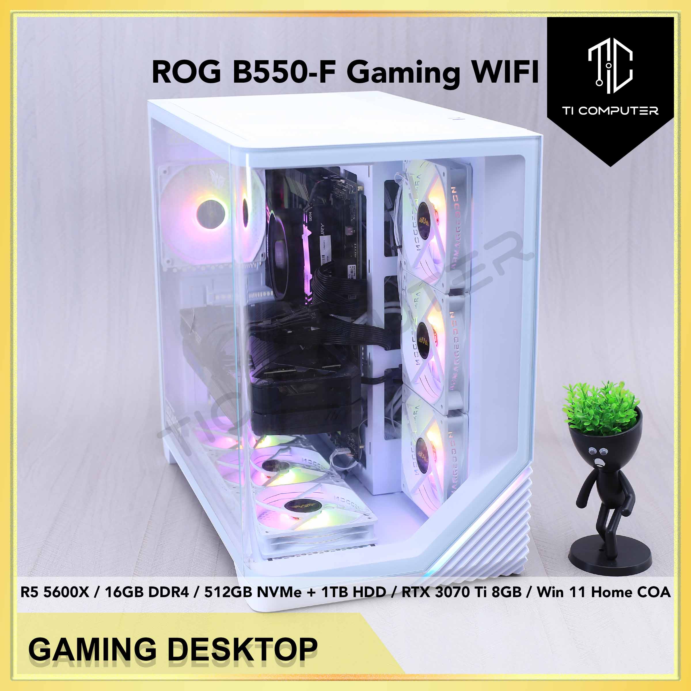 AQUARON X CURVE GIGA ASUS ROG B550-F Gaming WIFI R5 5600X 16GB RAM ...